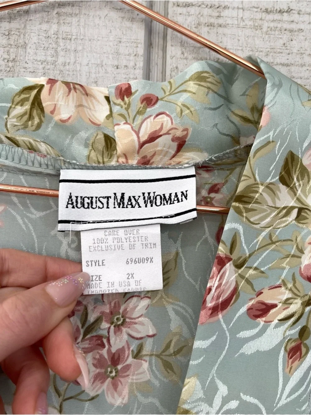 Vintage | Intimates & Sleepwear | Vintage August Max Woman Blue Floral ...